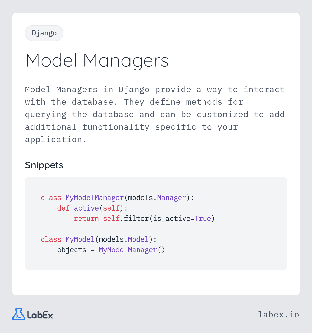 Model Managers 