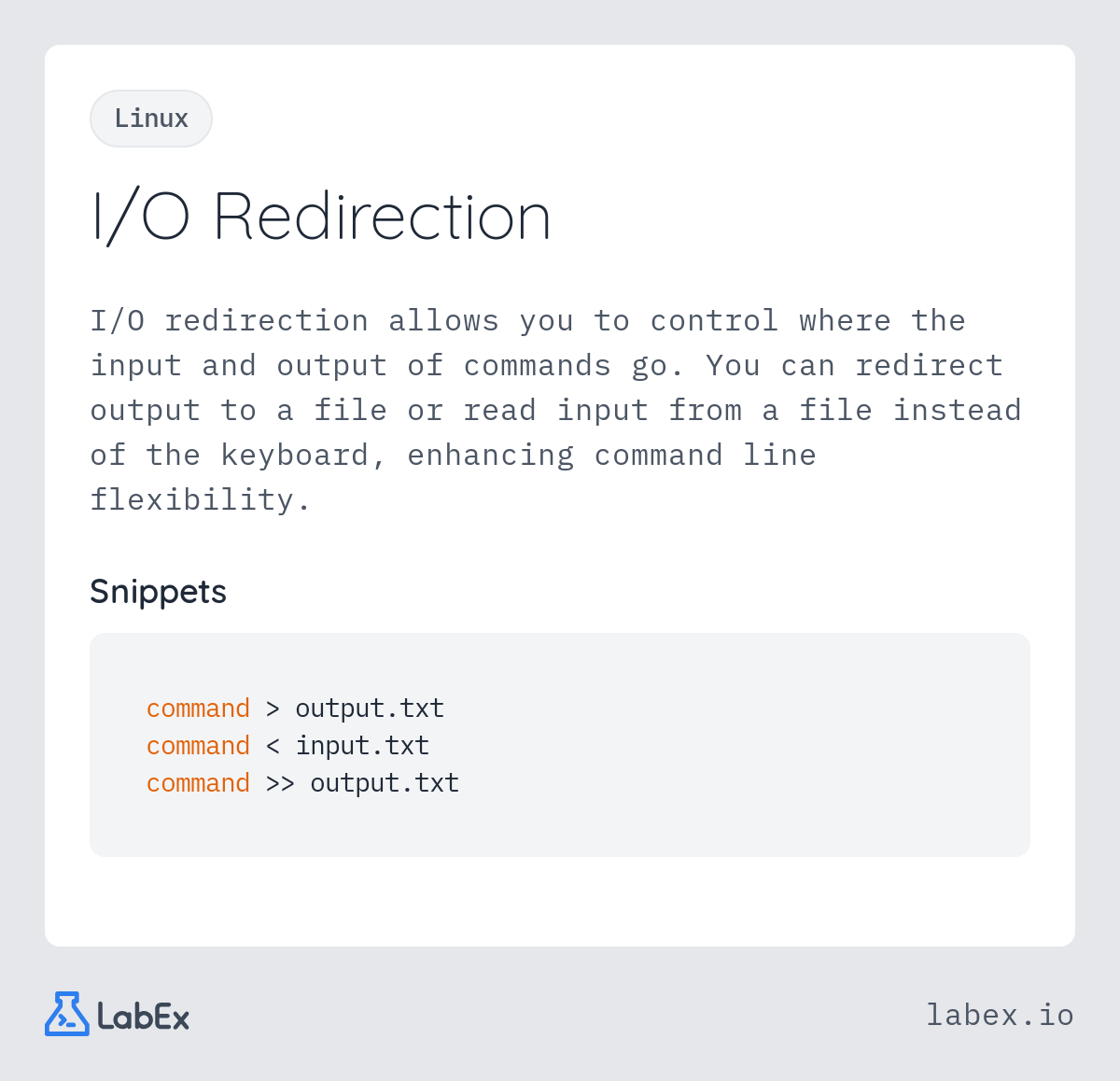 I/O Redirection