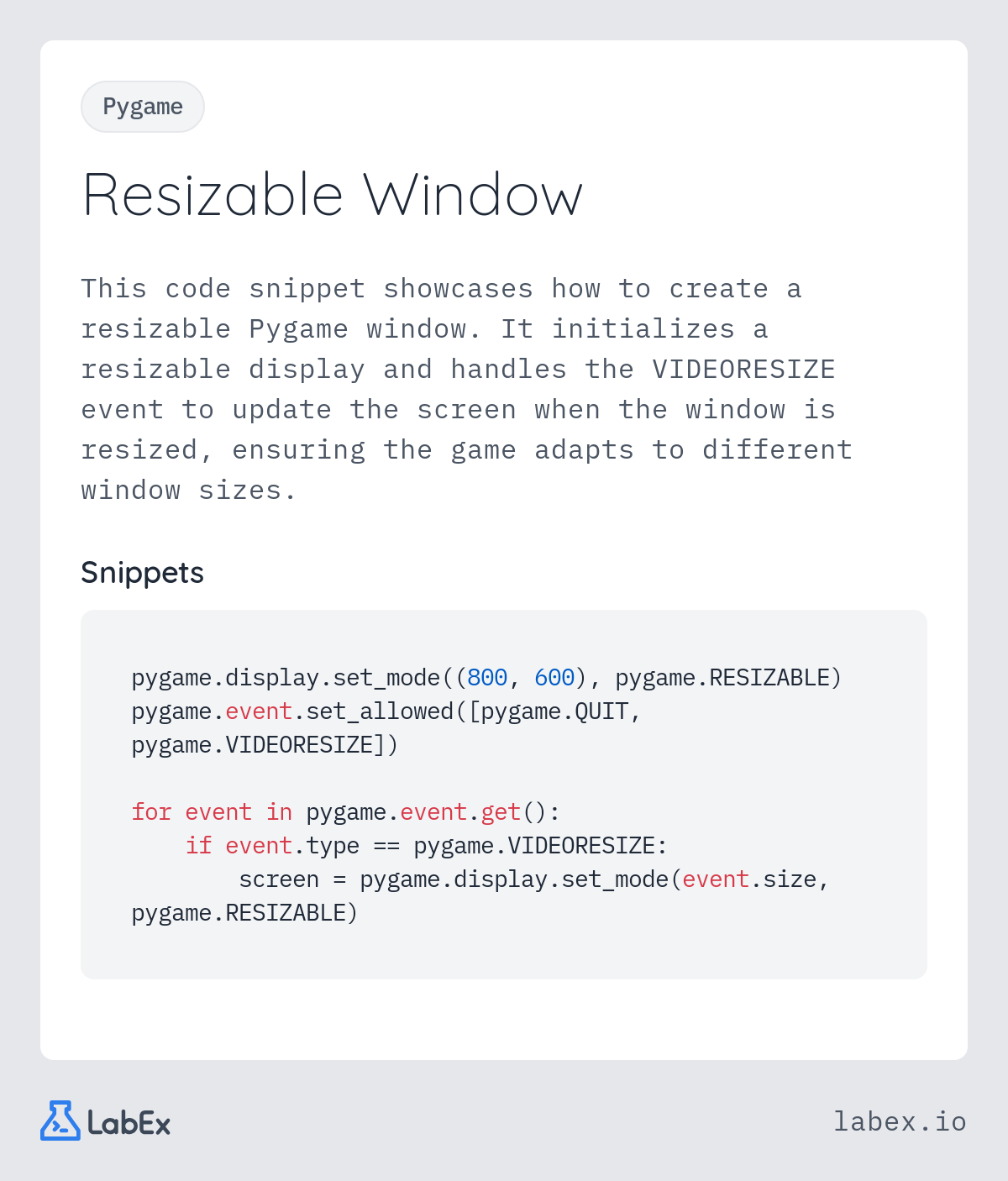 Resizable Window