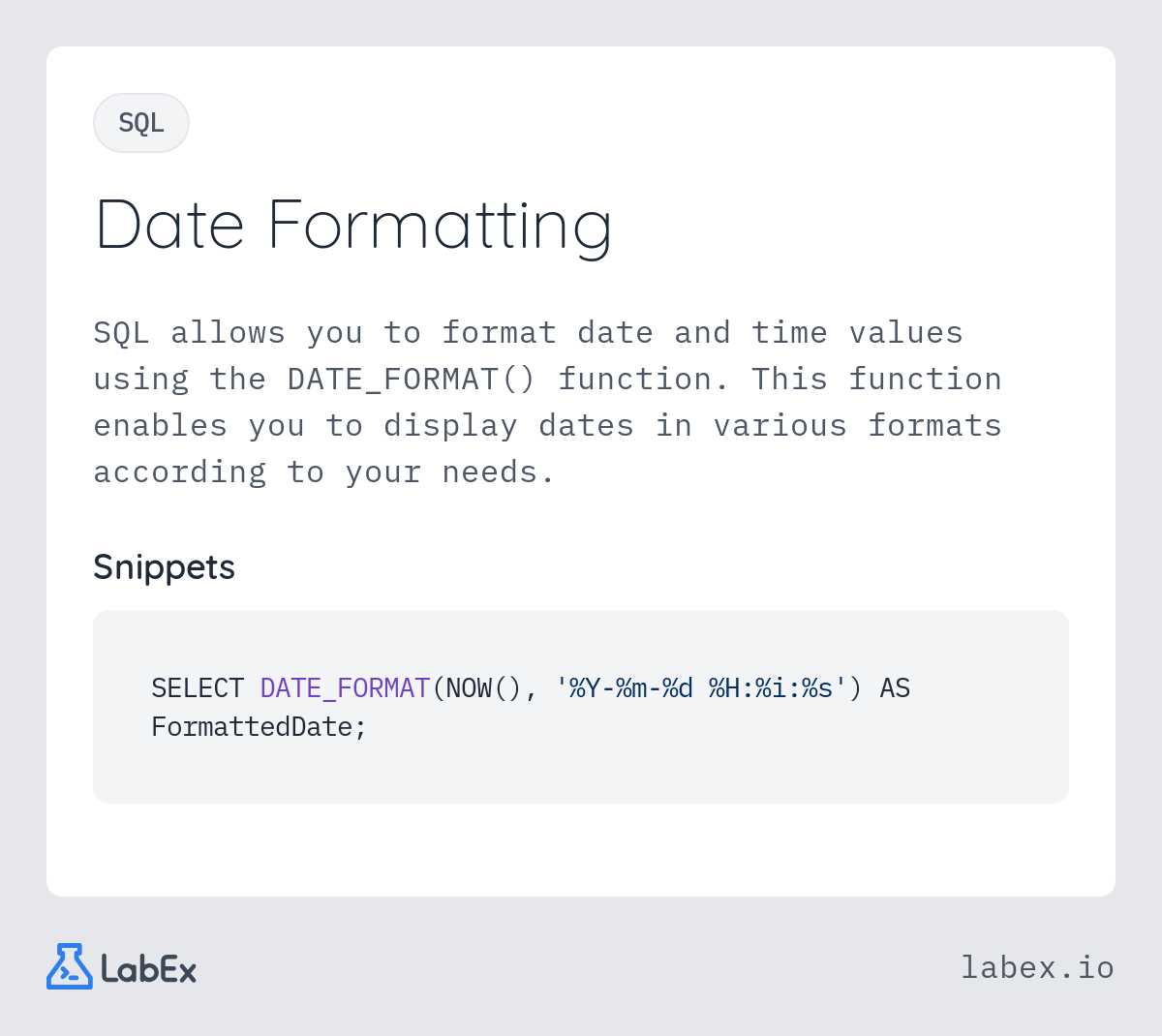 Date Formatting